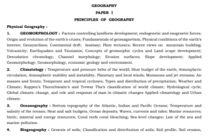 Geography Syllabus for UPSC – Prelims & Mains 2025